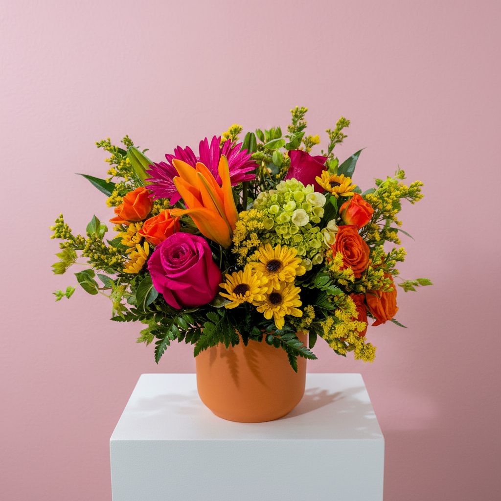 Neon Sunburst- Designer's Choice Arrangement | Bool's Flower Shop